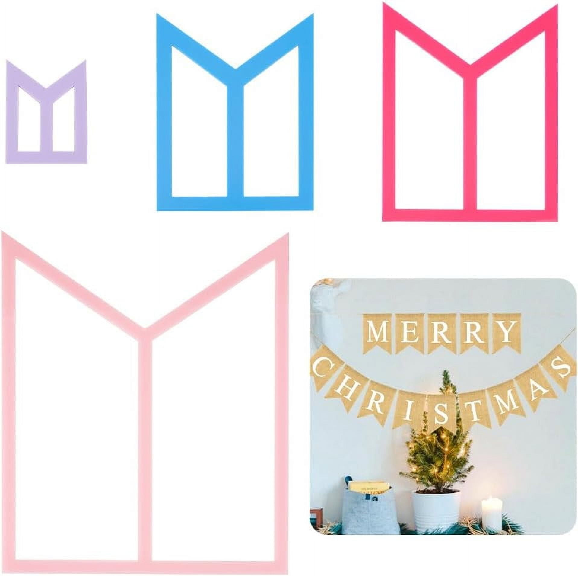 4Pcs 4 Sizes Pennant Garland Banner Sewing Template Set Acrylic ...