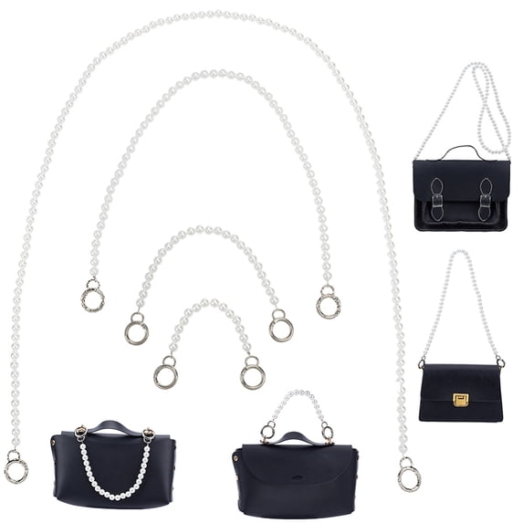 4Pcs 4 Style ABS Pearl Beaded Bag Strap with Zinc Alloy Spring Gate ...