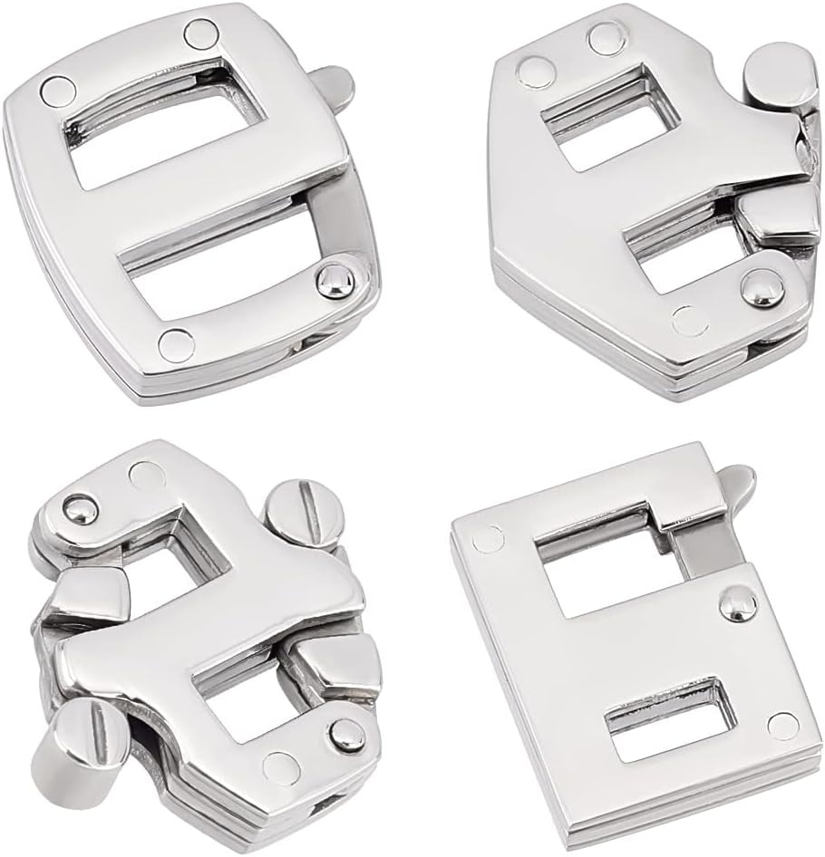 4Pcs 4 Styles 304 Stainless Steel Adjustable Clasps Tri-Glide Sliders ...