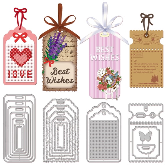 4Pcs 4 Styles Carbon Steel Cutting Dies Stencils for DIY Scrapbooking ...
