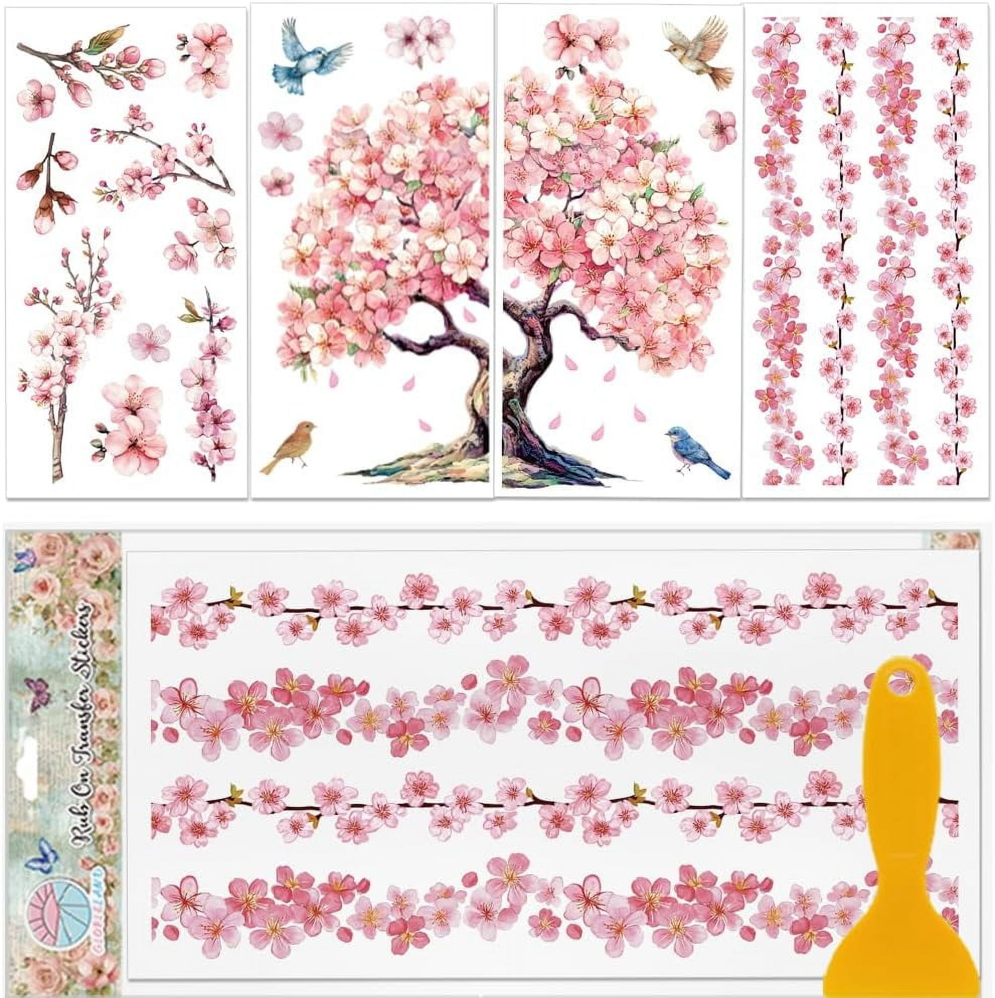4Pcs 4 Styles Flower and Angel PVC Waterproof Decorative Stickers Self ...