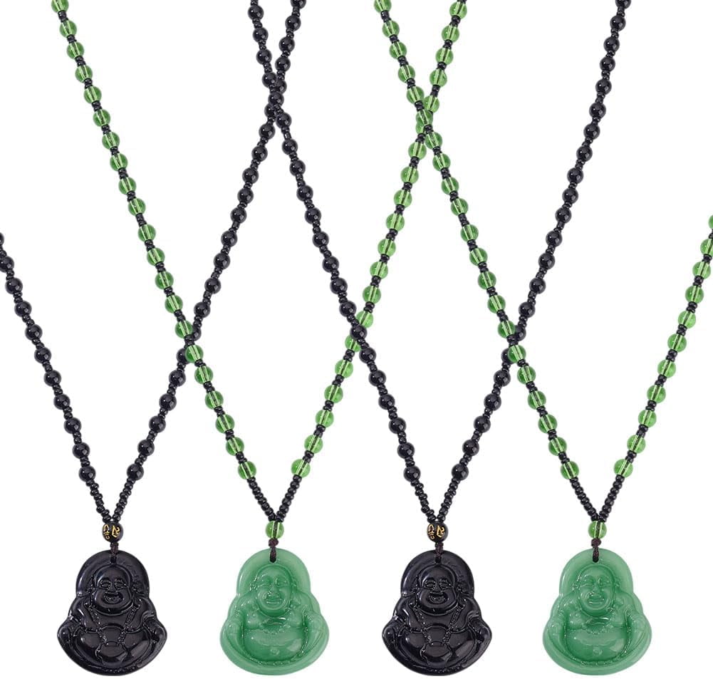 4Pcs 4 Styles Guanyin Pendant Necklaces Embossed Pendant Handmade ...