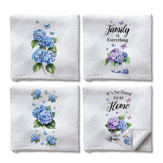 4Pcs 4 Styles Microfiber Cleaning Cloth Kitchen Dishcloths Flower ...