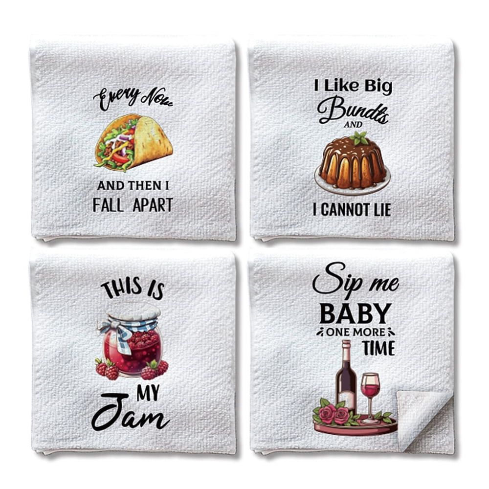 4Pcs 4 Styles Microfiber Cleaning Cloth Kitchen Dishcloths Food ...