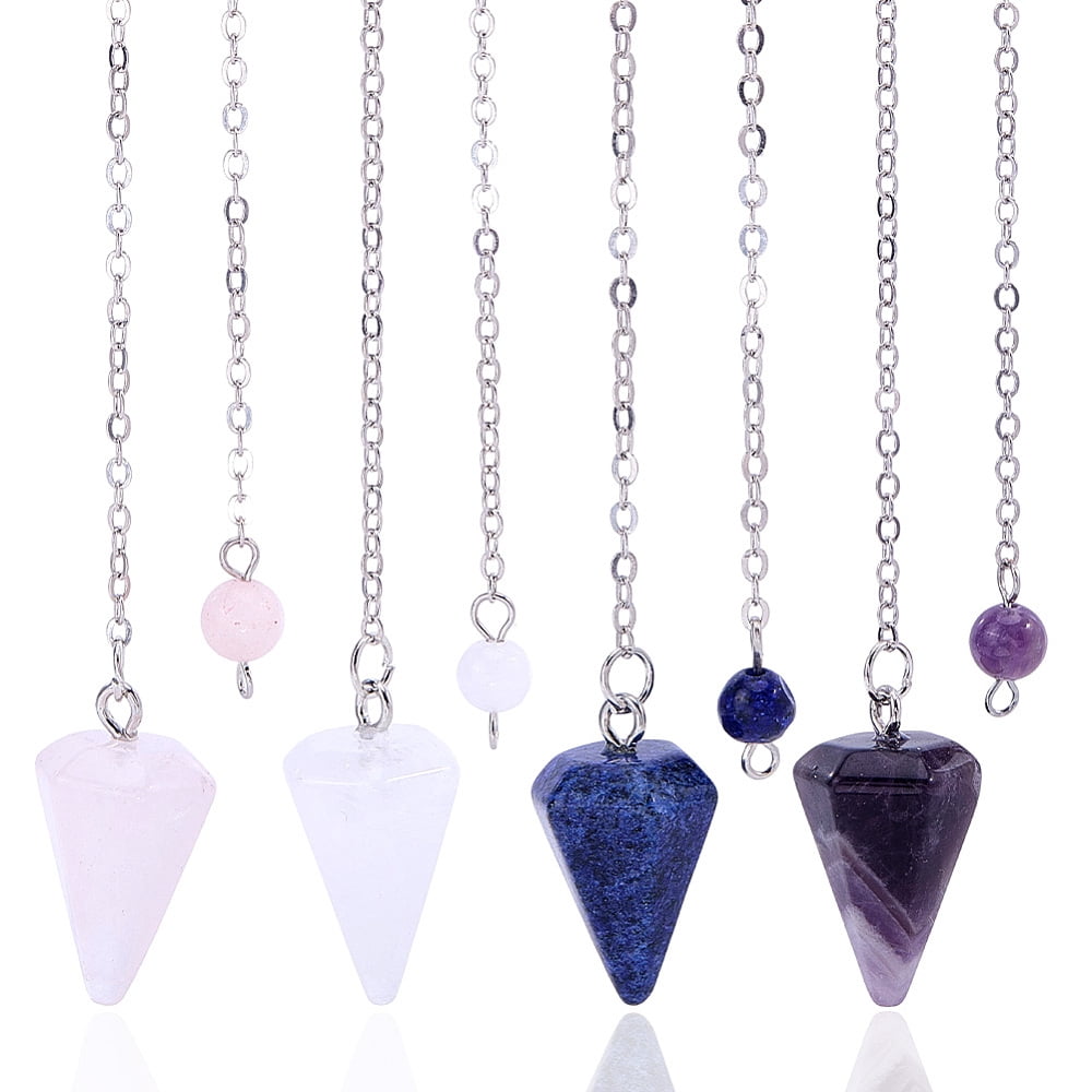 4Pcs 4 Styles Natural Blue Spot Jasper & Rose Quartz & Amethyst ...