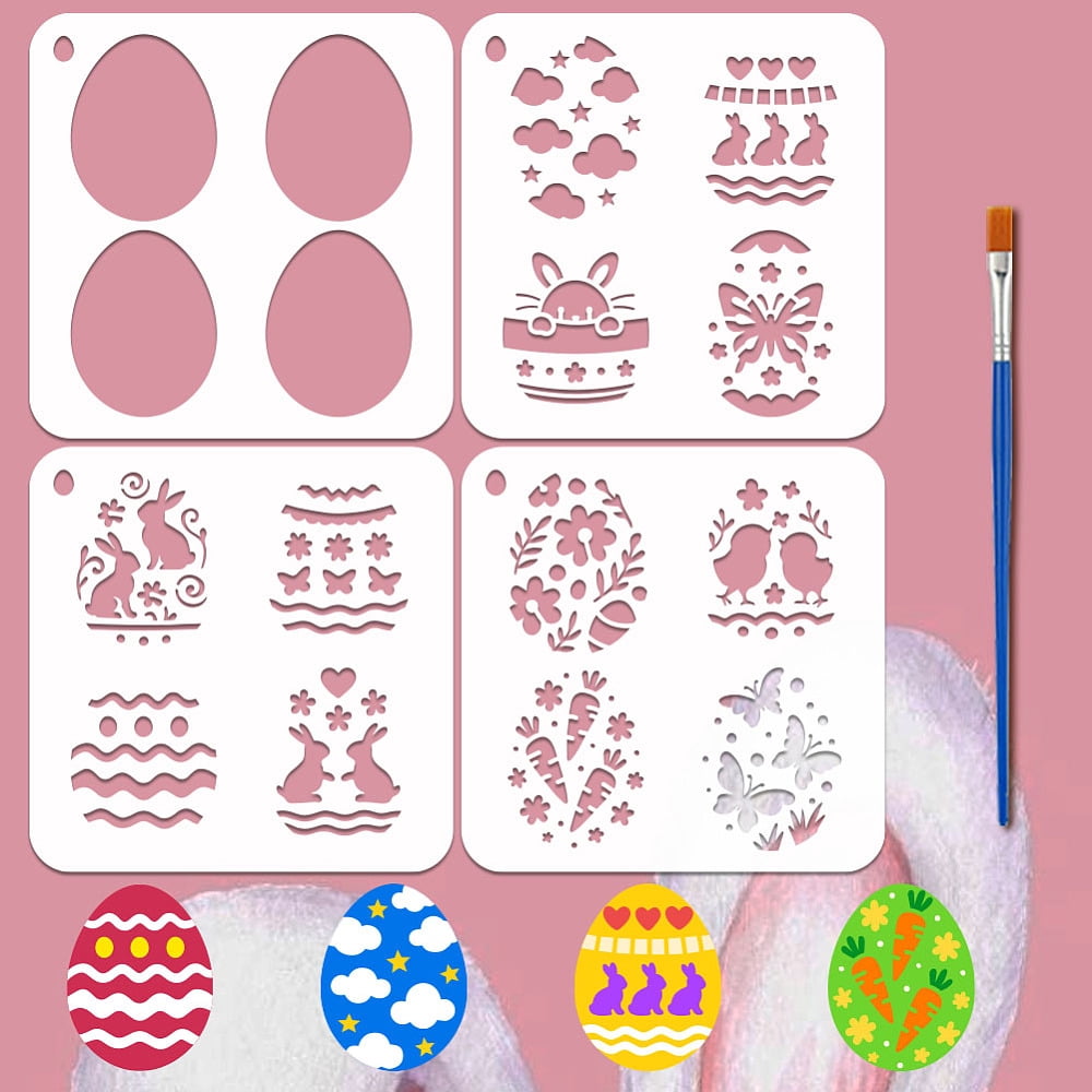 4Pcs 4 Styles PET Hollow Out Drawing Painting Stencils for DIY ...