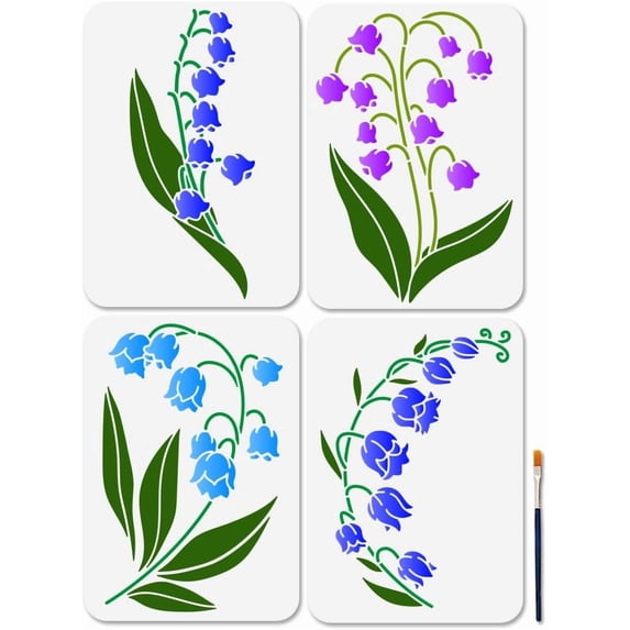 4Pcs 4 Styles PET Hollow Out Drawing Painting Stencils for DIY ...