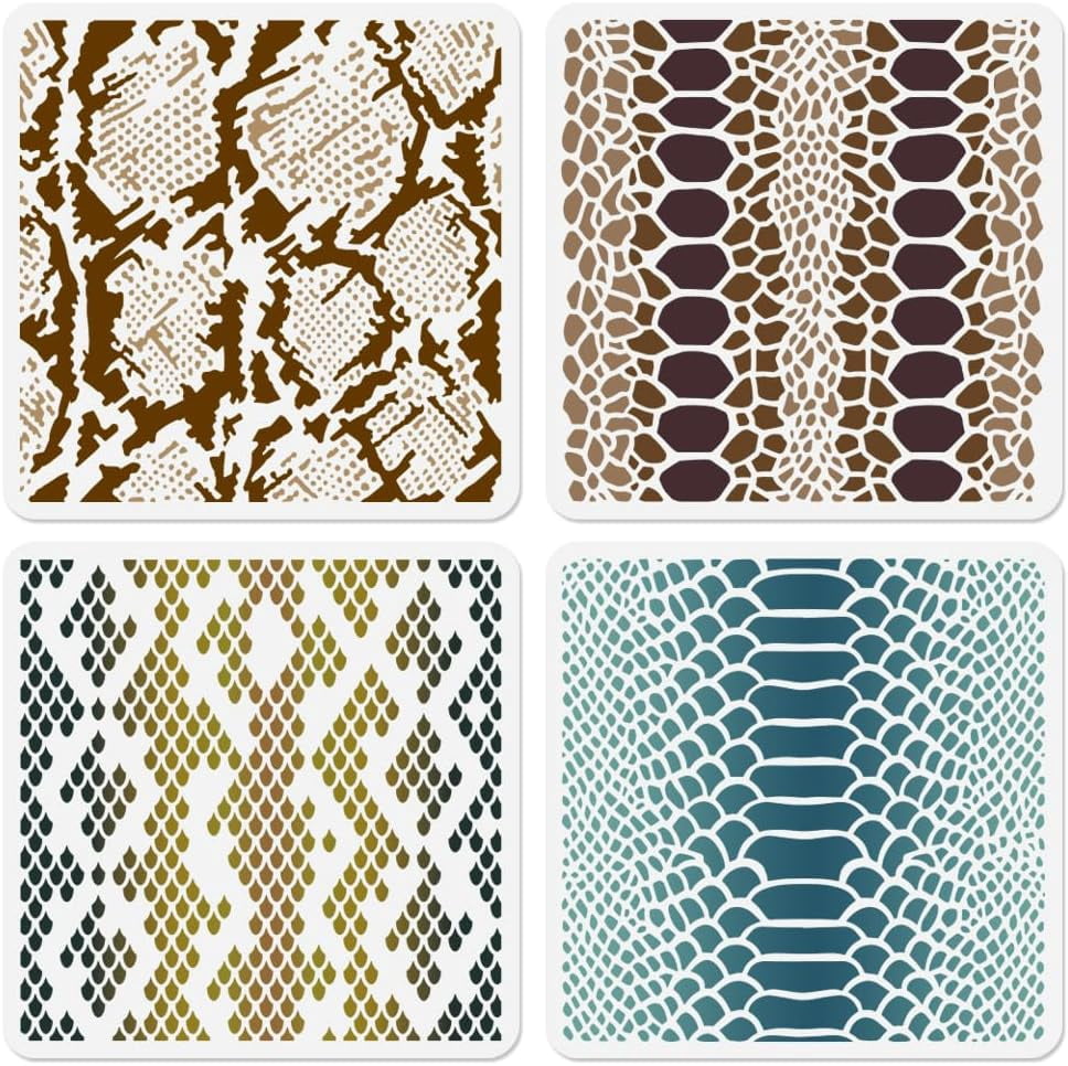 4Pcs 4 Styles PET Hollow Out Drawing Painting Stencils for DIY ...