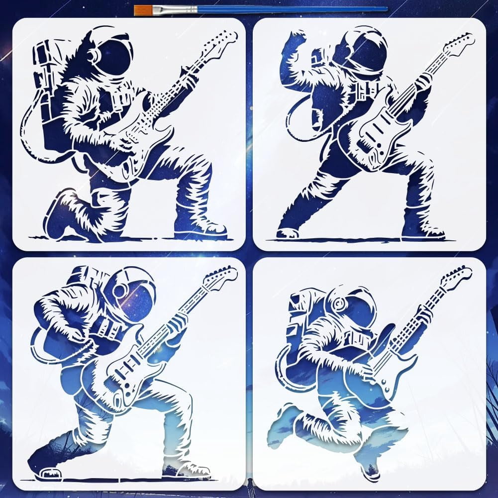 4Pcs 4 Styles PET Hollow Out Drawing Painting Stencils for DIY ...