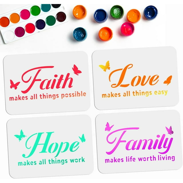 4Pcs 4 Styles PET Hollow Out Drawing Painting Stencils for DIY ...