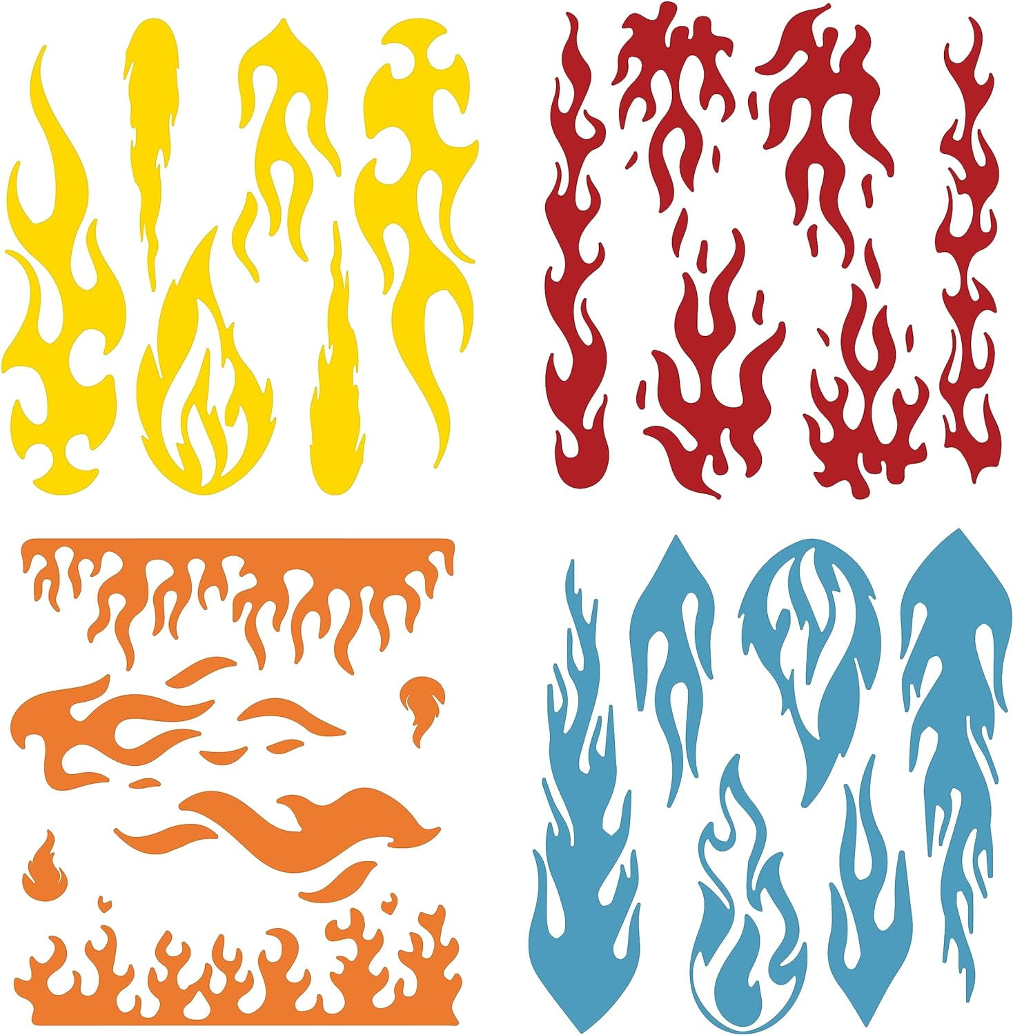 4Pcs 4 Styles PET Waterproof Self-adhesive Car Stickers Reflective ...