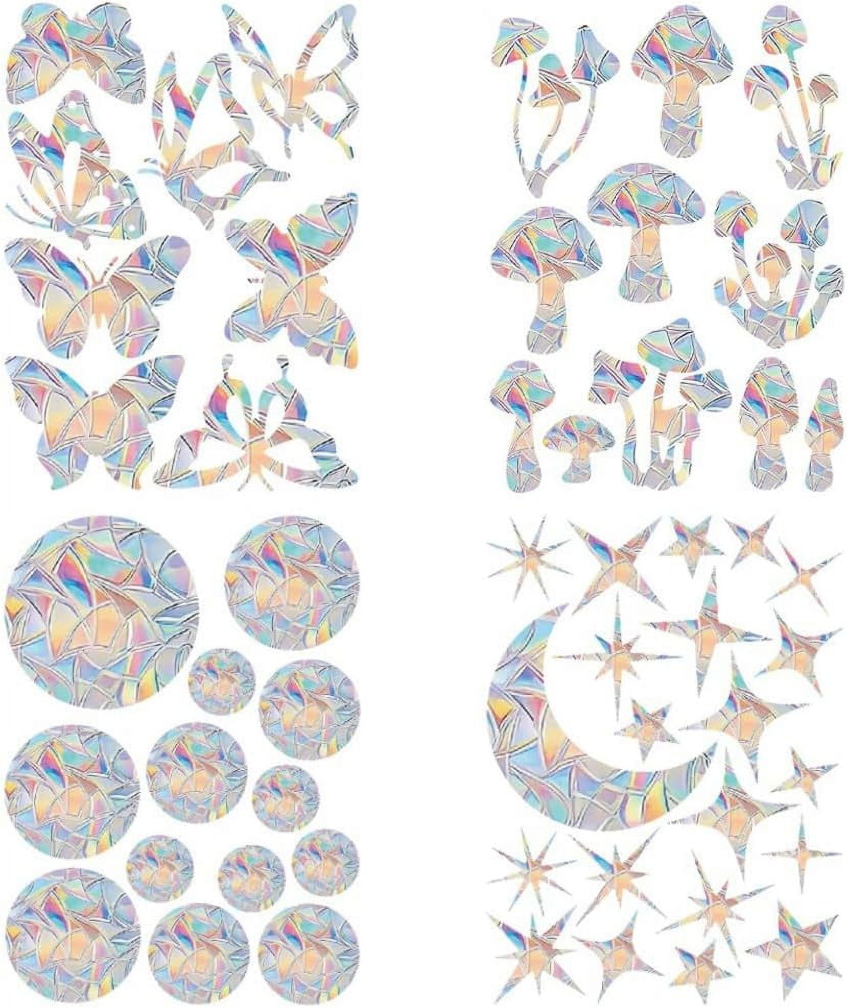 4Pcs 4 Styles PVC Window Static Stickers Waterproof 3D Laser ...