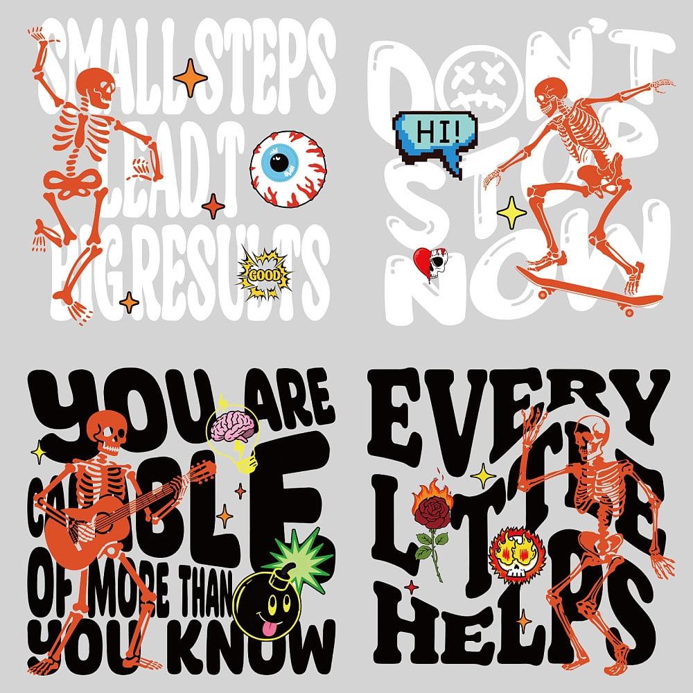 4Pcs 4 Styles Plastic Heat Transfer Film Logo Stickers Set for DIY T ...