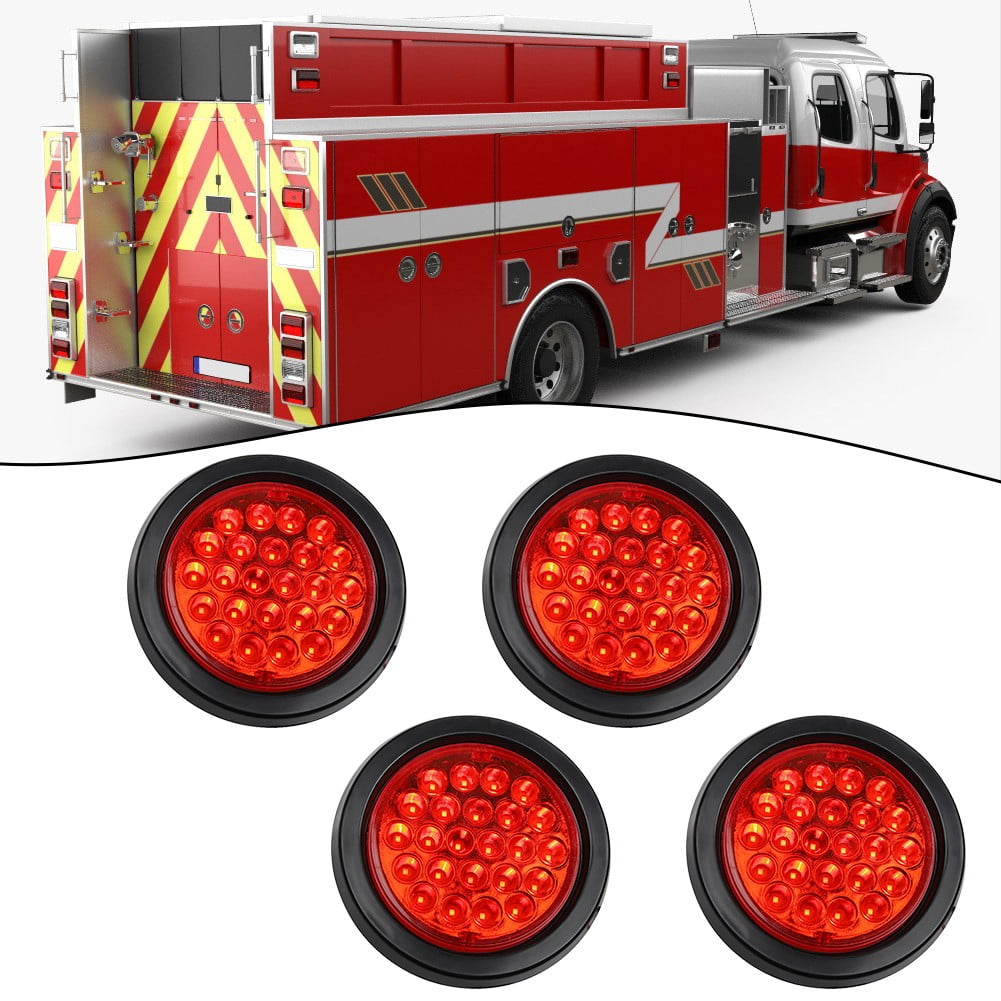4Pcs 4 inch Round Led Truck Trailer Stop Turn Tail Brake Lights ...