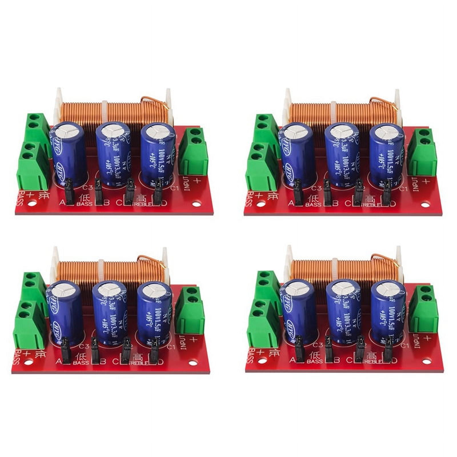4Pcs 400W Speaker Crossover 2 Way Audio Adjustment Tweeter Bass ...