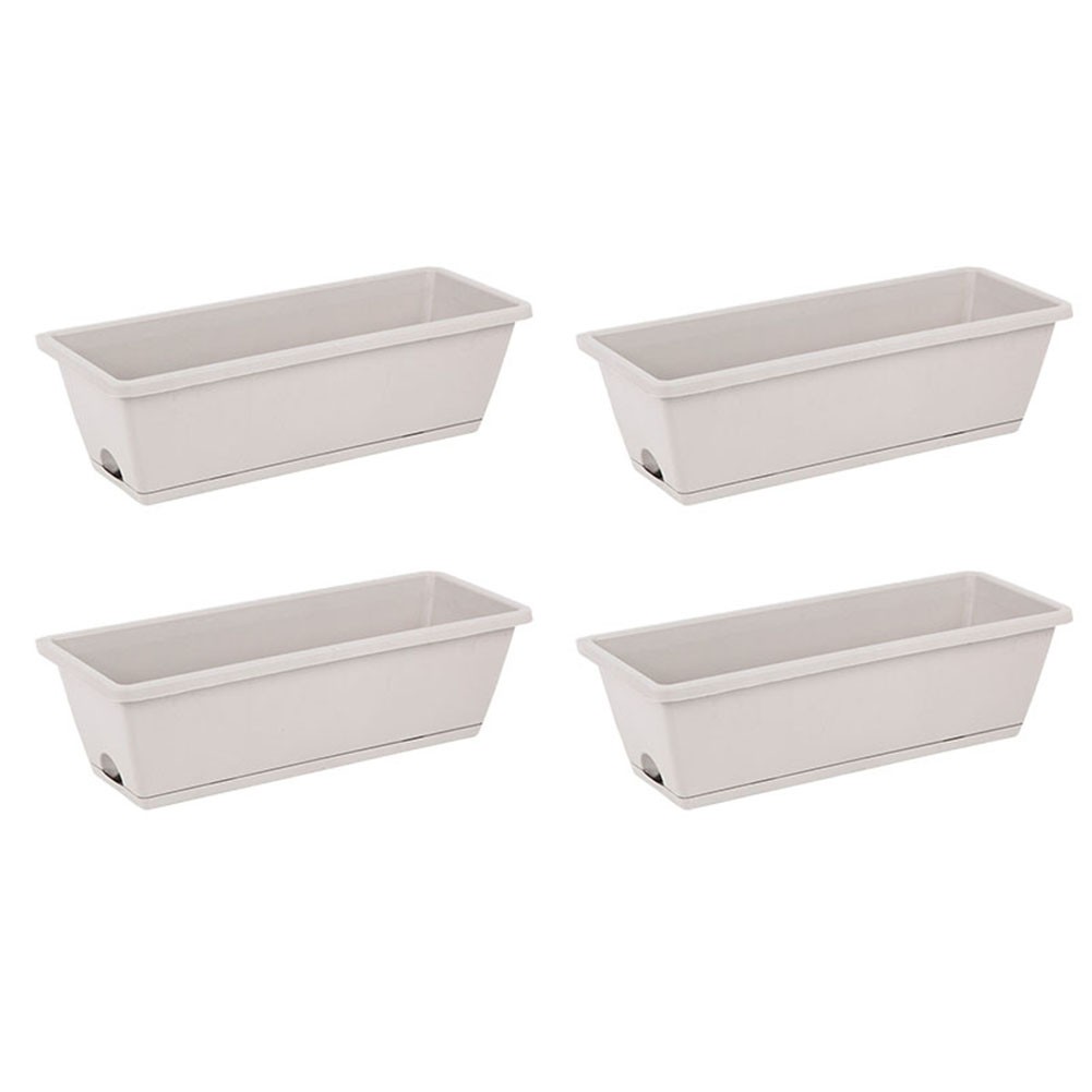 4Pcs 42cm Plastic Window Flower Plant Boxes Rectangular Window Box ...