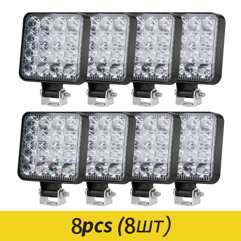 4Pcs 48W White Mini Work Light LED Running Lights Bar Off road ...