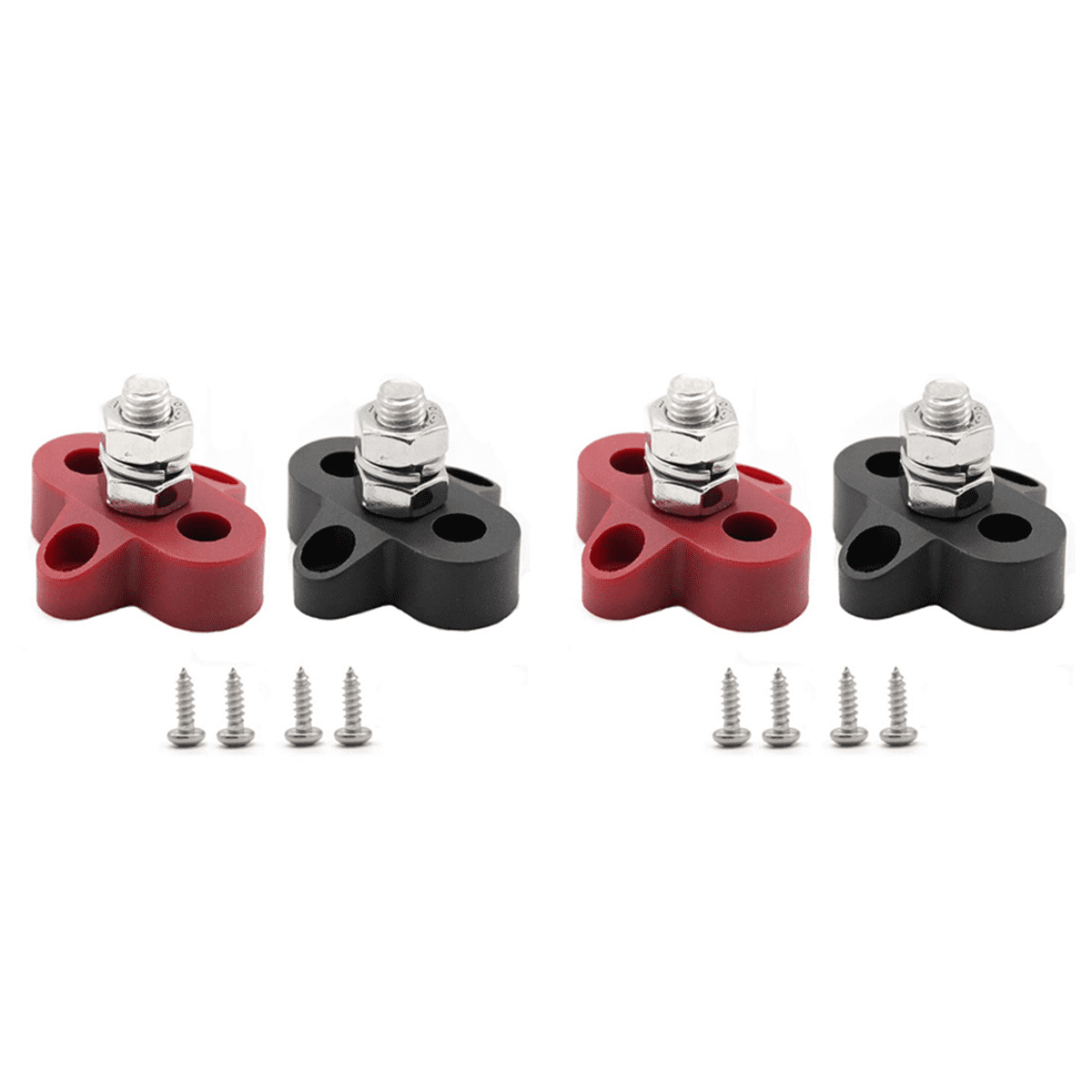 4Pcs 5/16 Inch DC 48V Busbar Power Terminal Block M8 Positive Negative ...