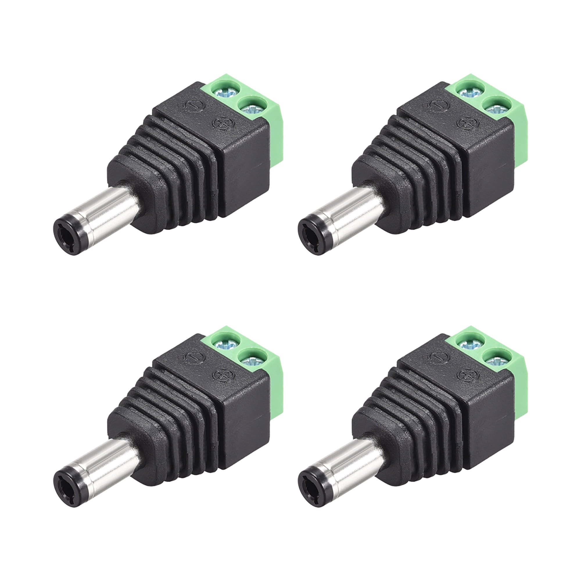 4Pcs 5.5x2.5mm,DC Power Jack Plug Adapter Connector for LED Strip CCTV ...
