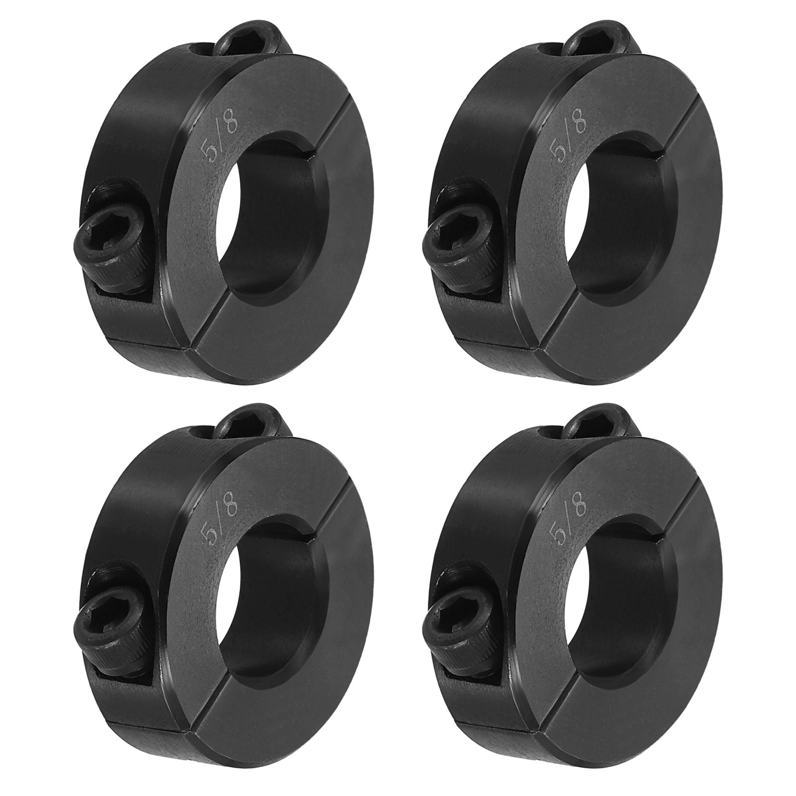 4Pcs 5/8" Bore Double Split Set Screw Shaft Collar OD 1-5/16", Black ...