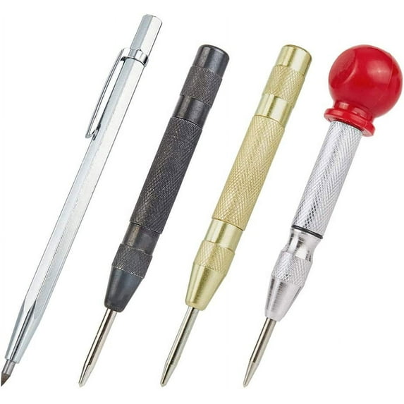 4Pcs 5 Inch Automatic Center Punch Tool Adjustable Spring Loaded Puches ...