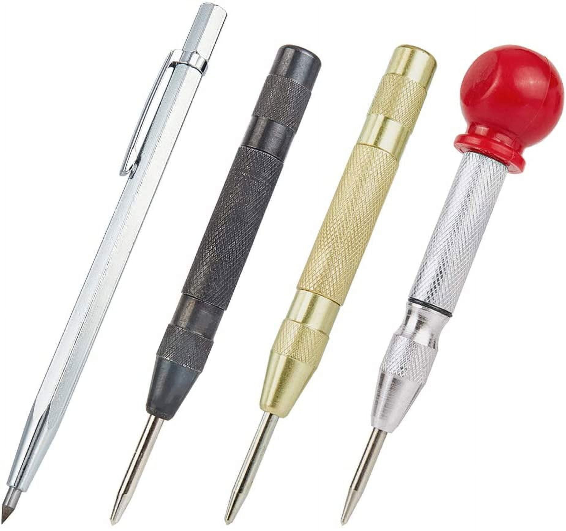 4Pcs 5 Inch Automatic Center Punch Tool Adjustable Spring Loaded Puches ...