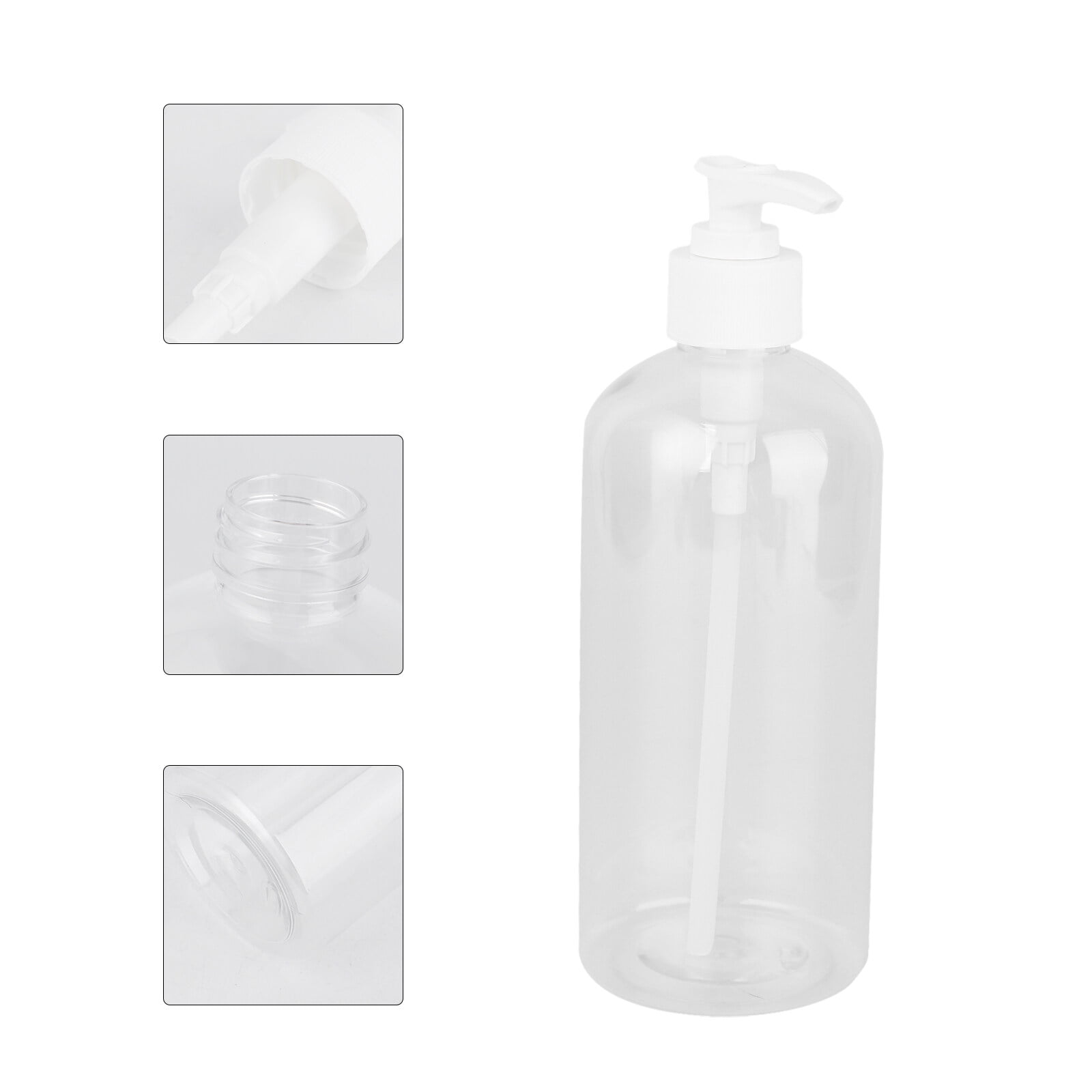 4Pcs 500ml Empty Pump Dispenser Bottles Portable Clear Cylinder Shampoo ...