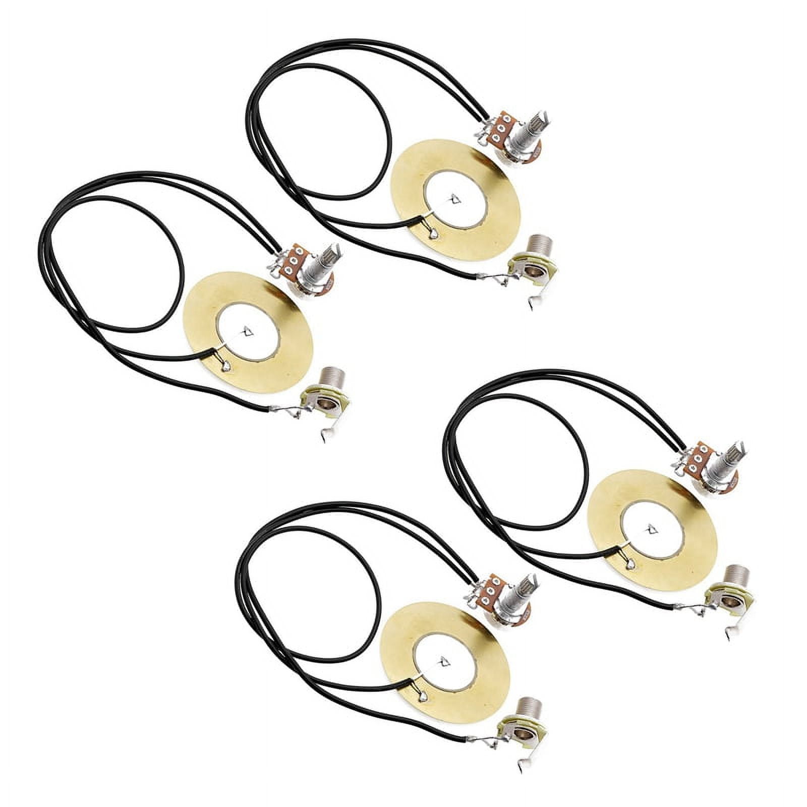 4Pcs 50MM Guitar Pickup Piezo Transducer Prewired Amplifier with 6.35MM ...