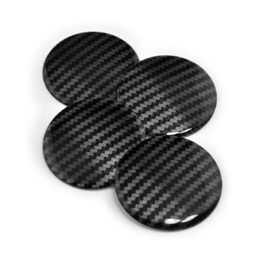 4Pcs 50Mm Carbon-Fiber Stripe Car Emblem Hub Wheel Center Cap Cover ...