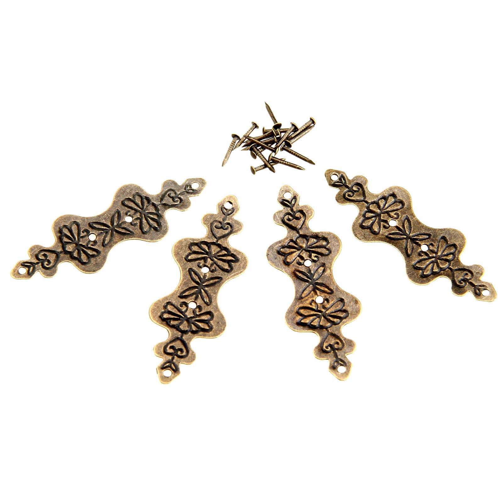4Pcs 56*20mm Antique Bronze Corner Bracket Jewelry Box Wood Case ...