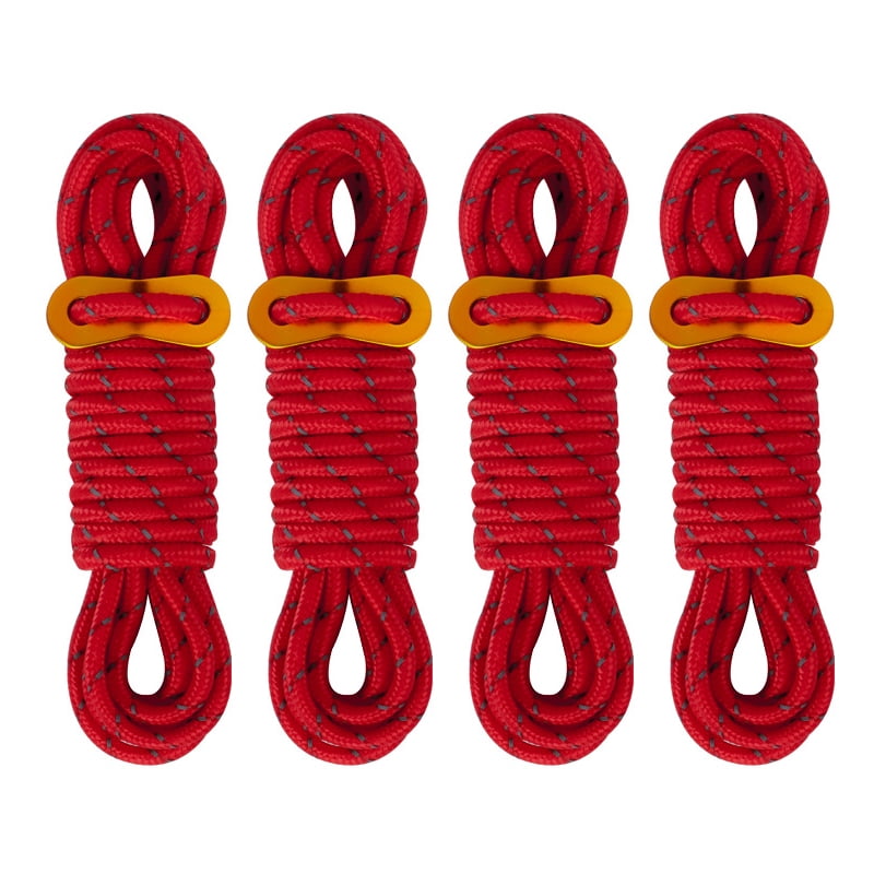 4Pcs 5mm Outdoor Tent Guyline Ropes 4M Reflective Camping Guy Lines ...