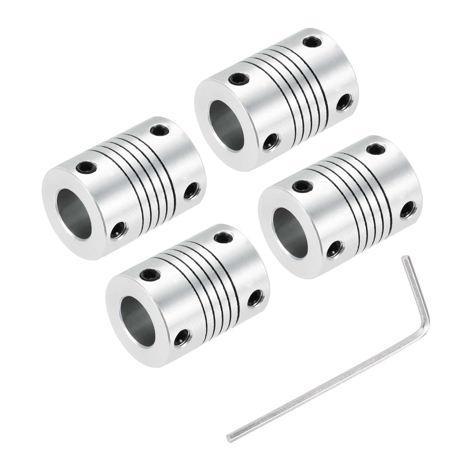 4Pcs 5mm to 10mm Aluminum Alloy Shaft Coupling L25xD19 Flexible Coupler ...