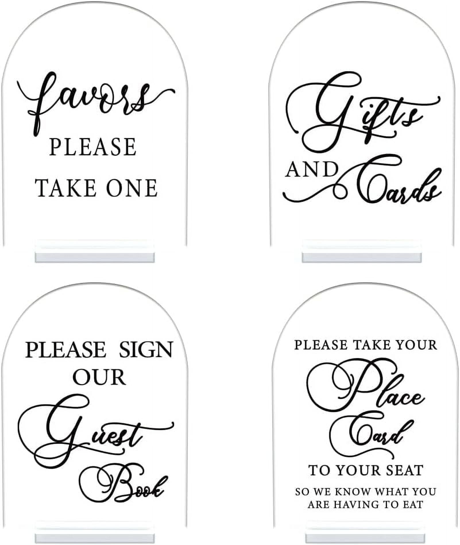 4Pcs 5x7 Inch Acrylic Wedding Signs with Stands Clear Acrylic Wedding ...