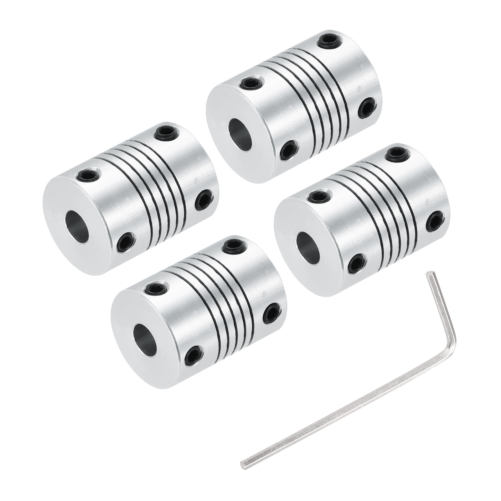 4Pcs 6.35mm to 6mm Aluminum Alloy Shaft Coupling L25xD19 Flexible ...