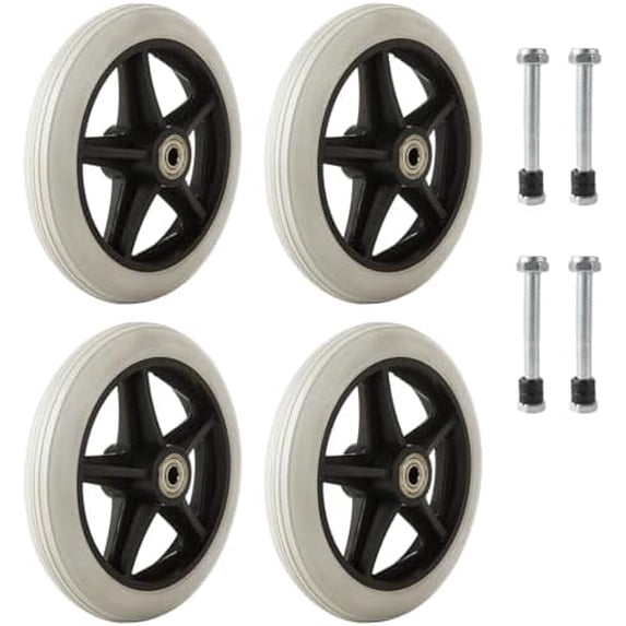 4Pcs 6 Inch Walker Replacement Wheels, Rollator Wheels with 4 Axles ...