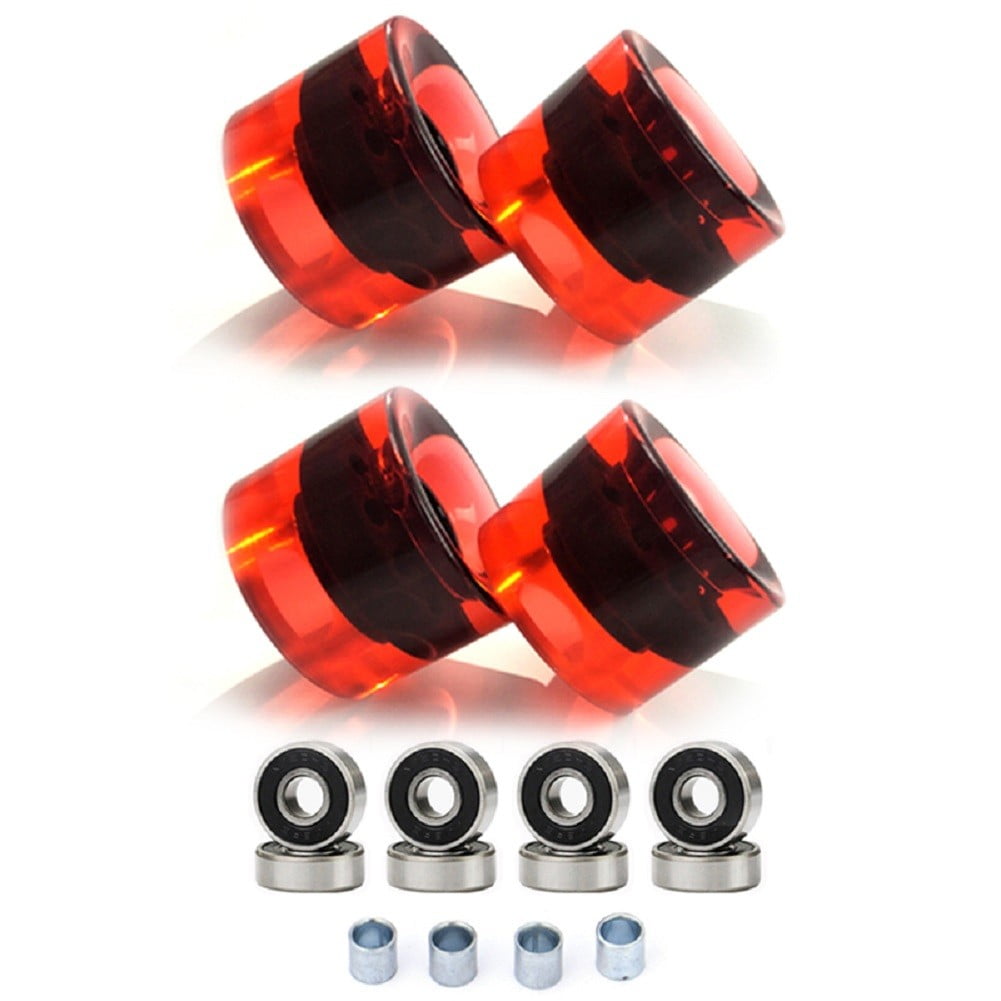 4Pcs 60x45mm 78A Skateboard Longboard Wheels ABEC-9 Bearing Spacers Set ...