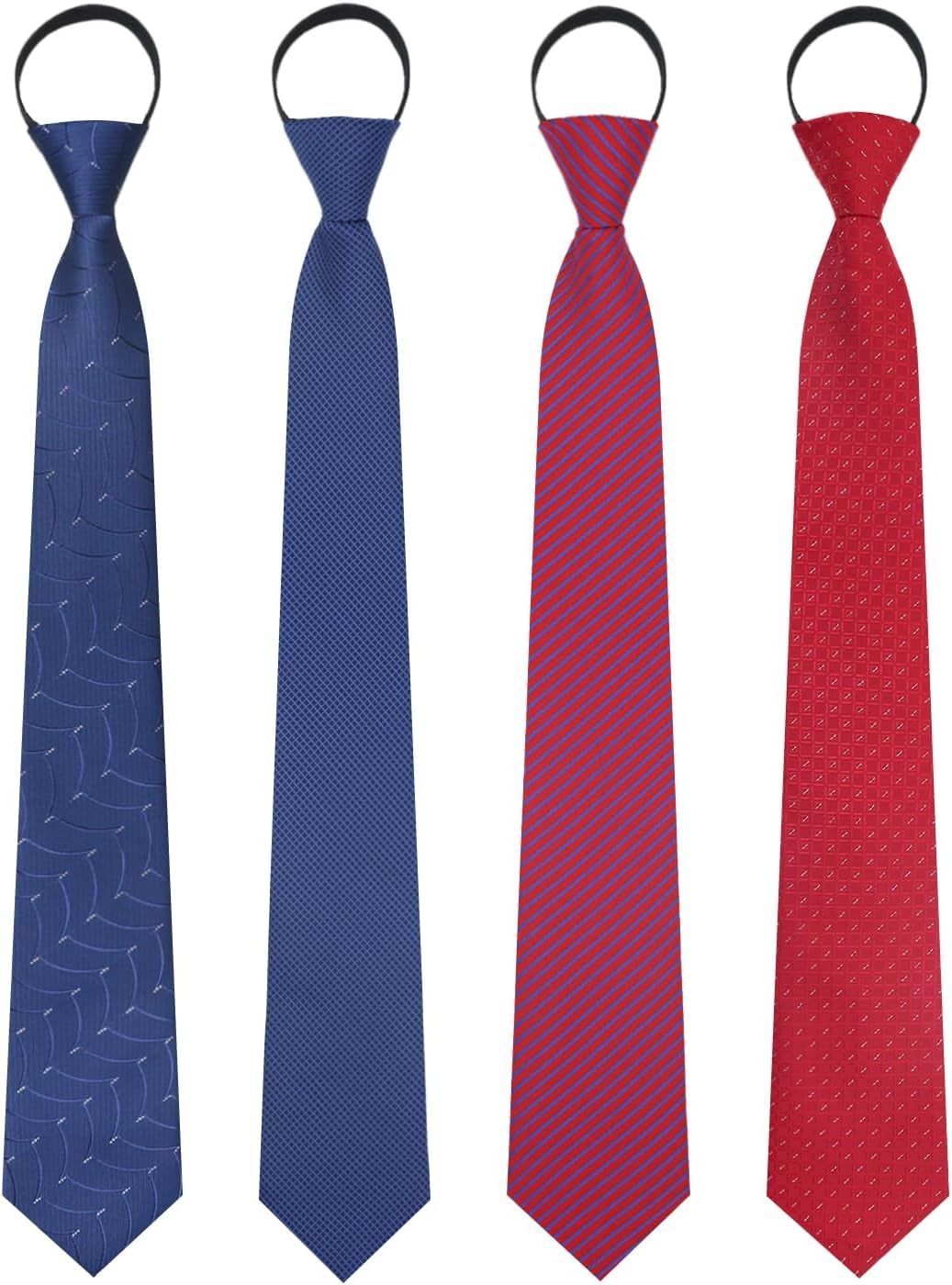 4Pcs/6Pcs 19inch Zipper Tie for Men, Tie Set for Man, Pre-Tied ...