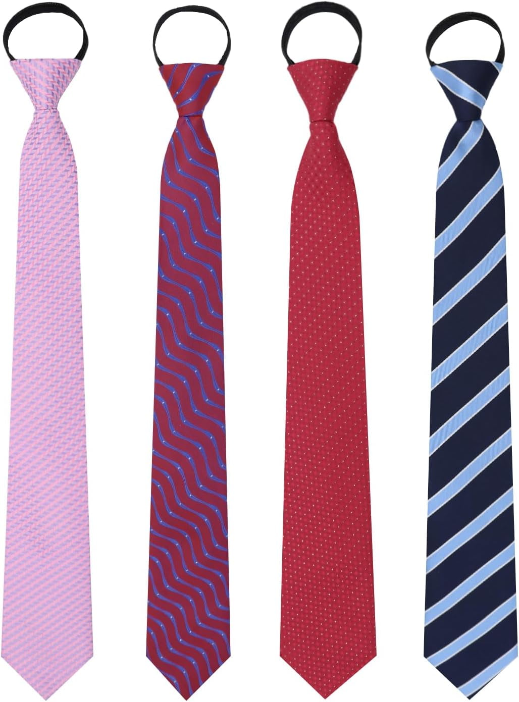 4Pcs/6Pcs 19inch Zipper Tie for Men, Tie Set for Man, Pre-Tied ...
