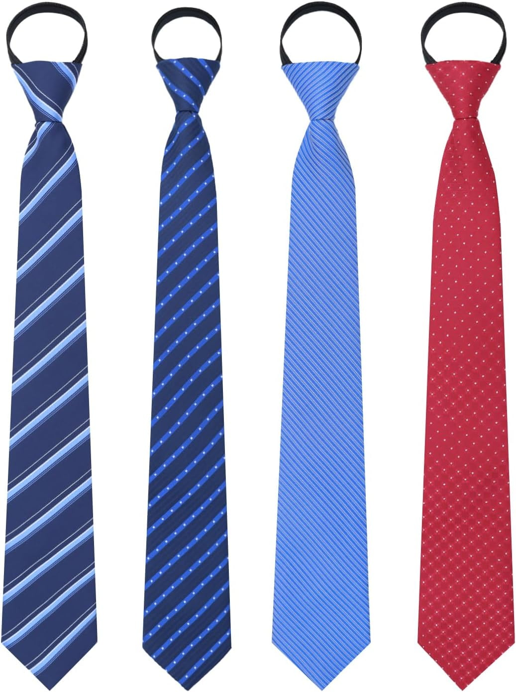 4Pcs/6Pcs 19inch Zipper Tie for Men, Tie Set for Man, Pre-Tied ...