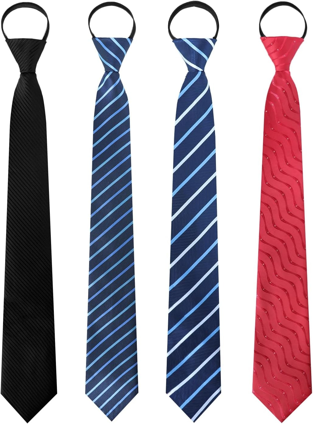 4Pcs/6Pcs 19inch Zipper Tie for Men, Tie Set for Man, Pre-Tied ...