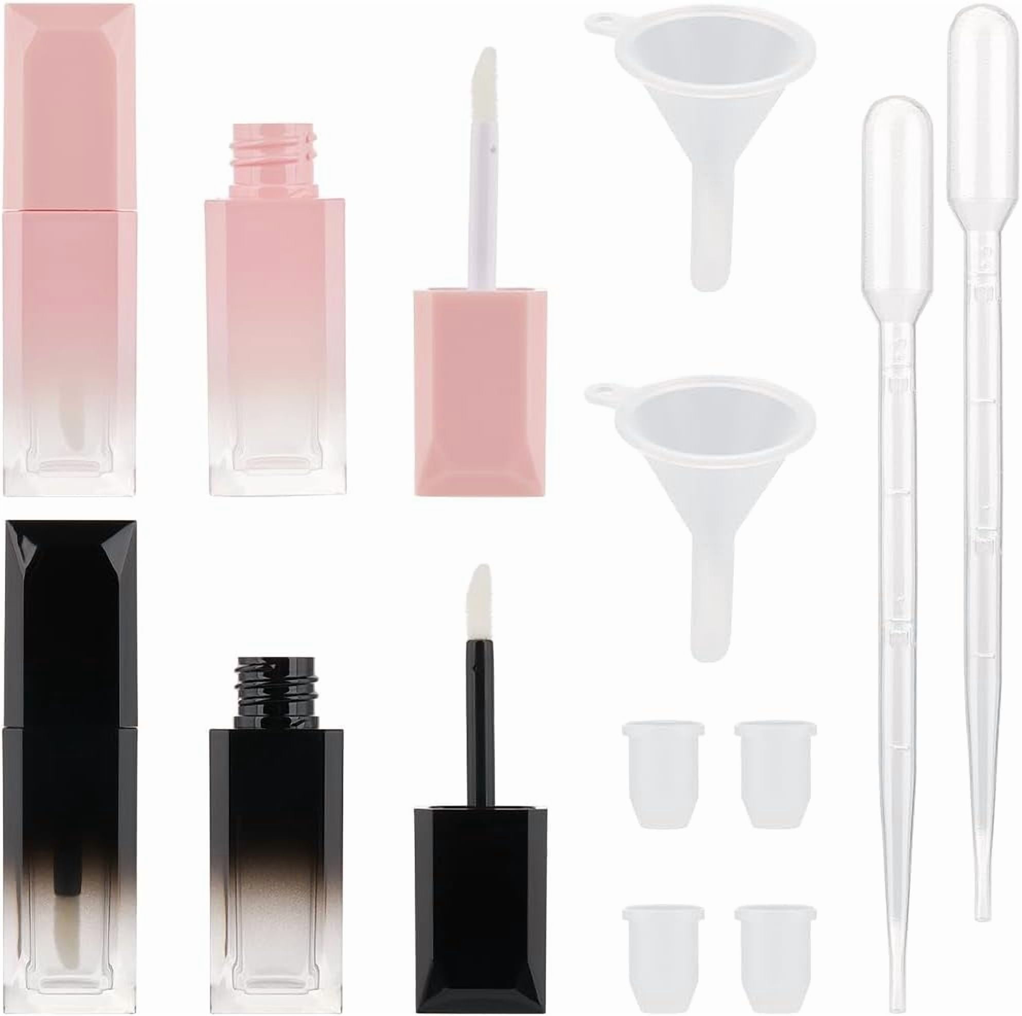 4Pcs 6ml Square Empty Lip Gloss Tube Glaze Container with Wand ...
