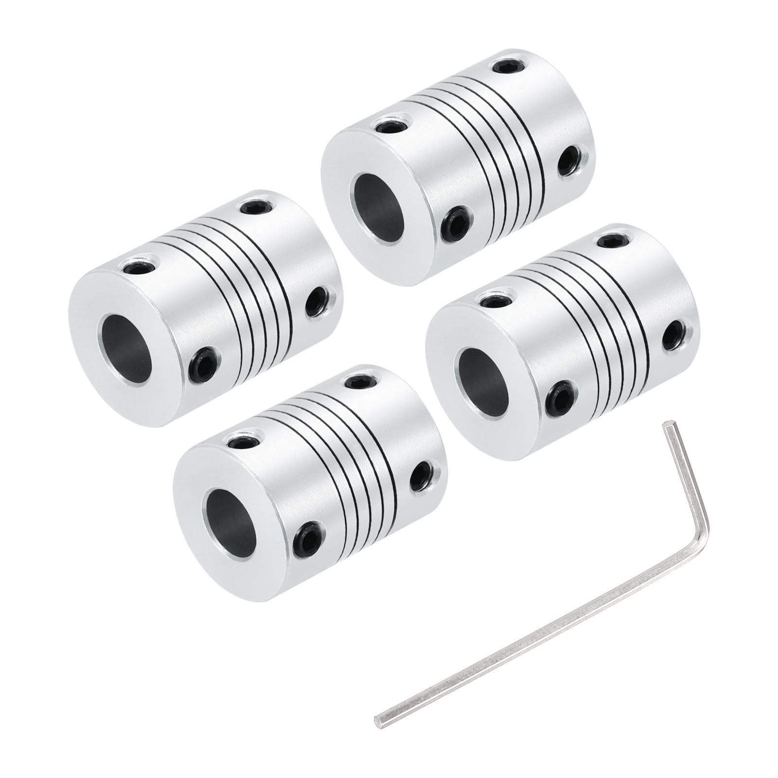 4Pcs 6mm to 8mm Aluminum Alloy Shaft Coupling L25xD19 Flexible Coupler ...