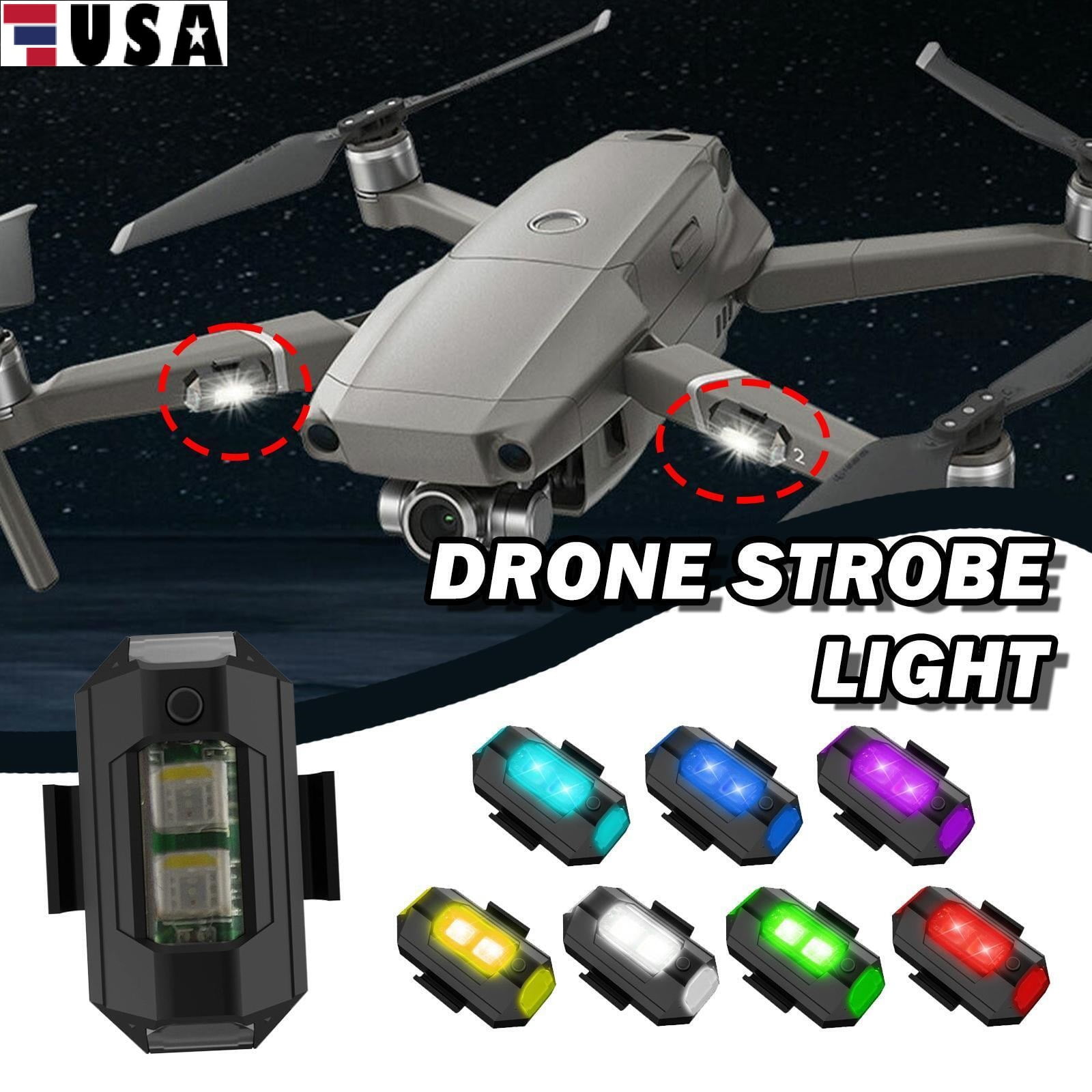 4Pcs 7 Colors LED Strobe Lights Drone Aircraft Anti-Collision Lighting ...
