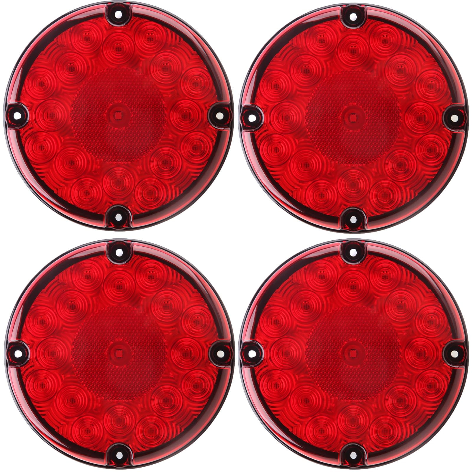 4Pcs 7" Inch Round YPF5 Bus Tail Light Truck Trailer RV Van 7 Inch ...