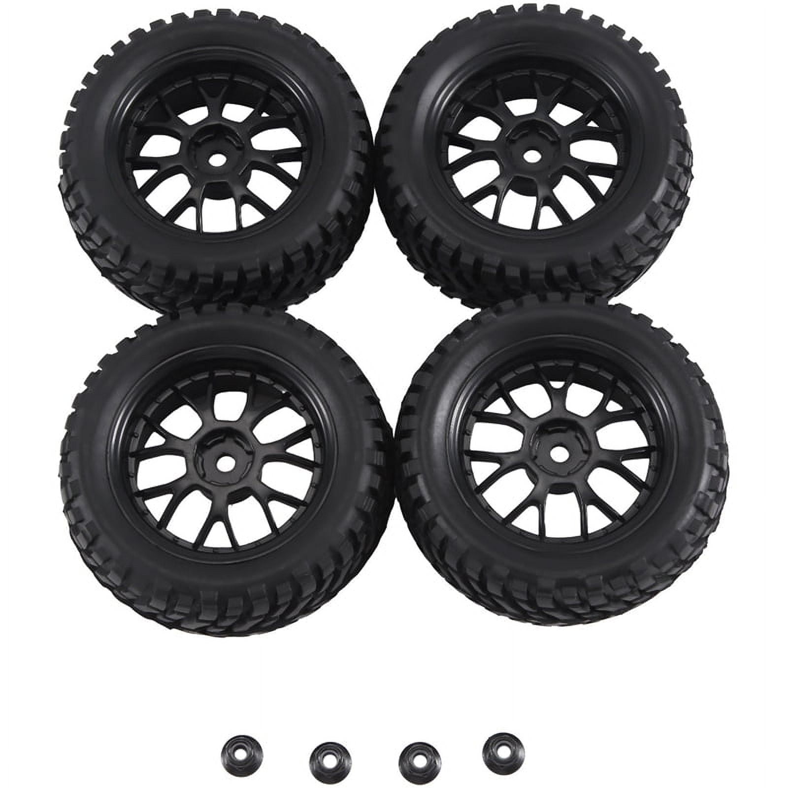 4Pcs 75mm Plastic Wheel Rim Rubber Tire Universal for All 1/10 RC On ...
