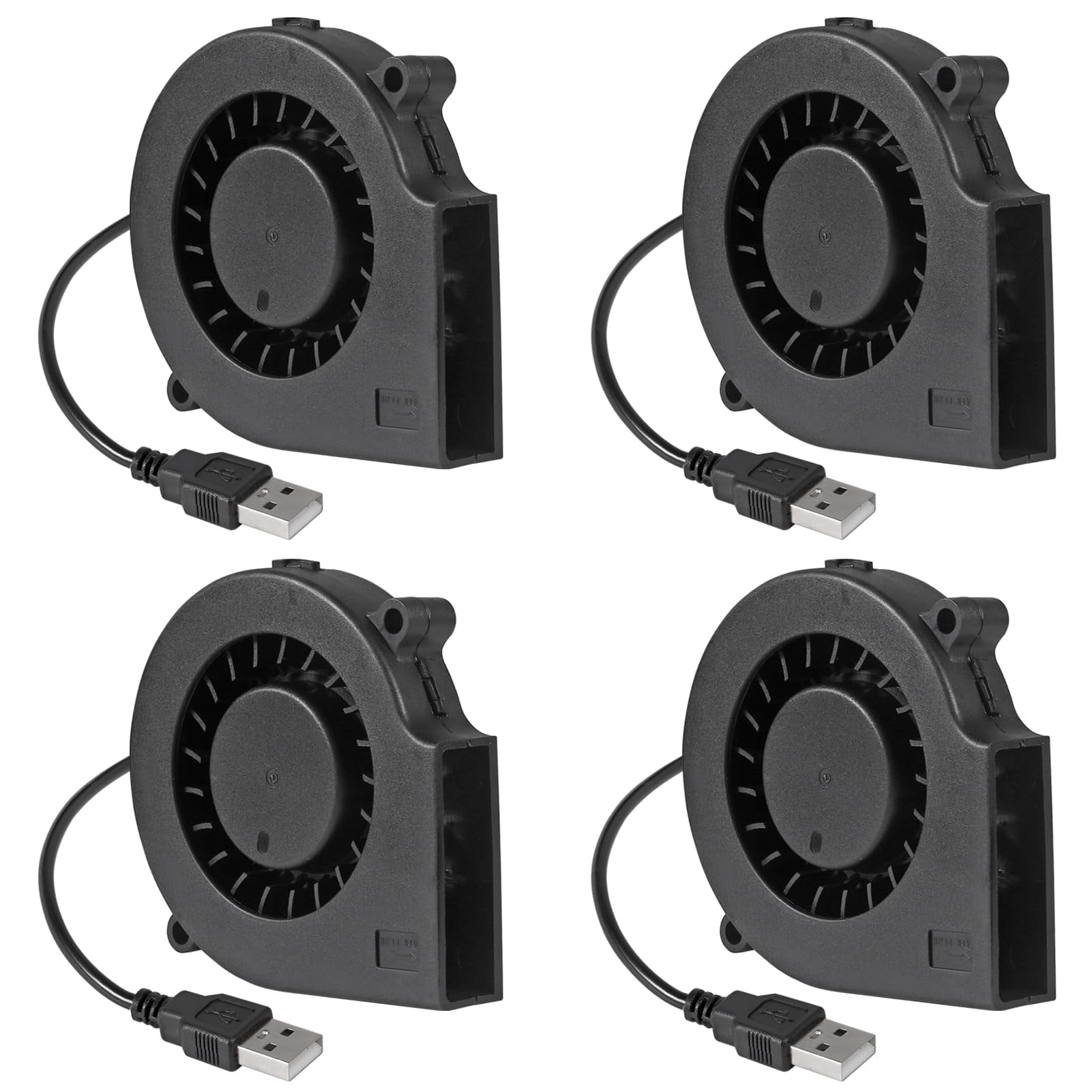 4Pcs 75mm USB Fan KEF16 75mm x 15mm Cooling Turbo Blower Fan 5V 7515 ...