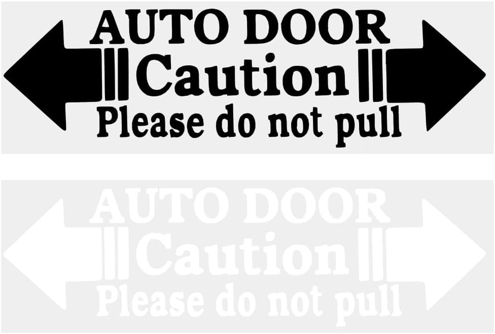 4Pcs 8 x 2 Inch Automatic Door Stickers Black White PET Self Adhesive ...
