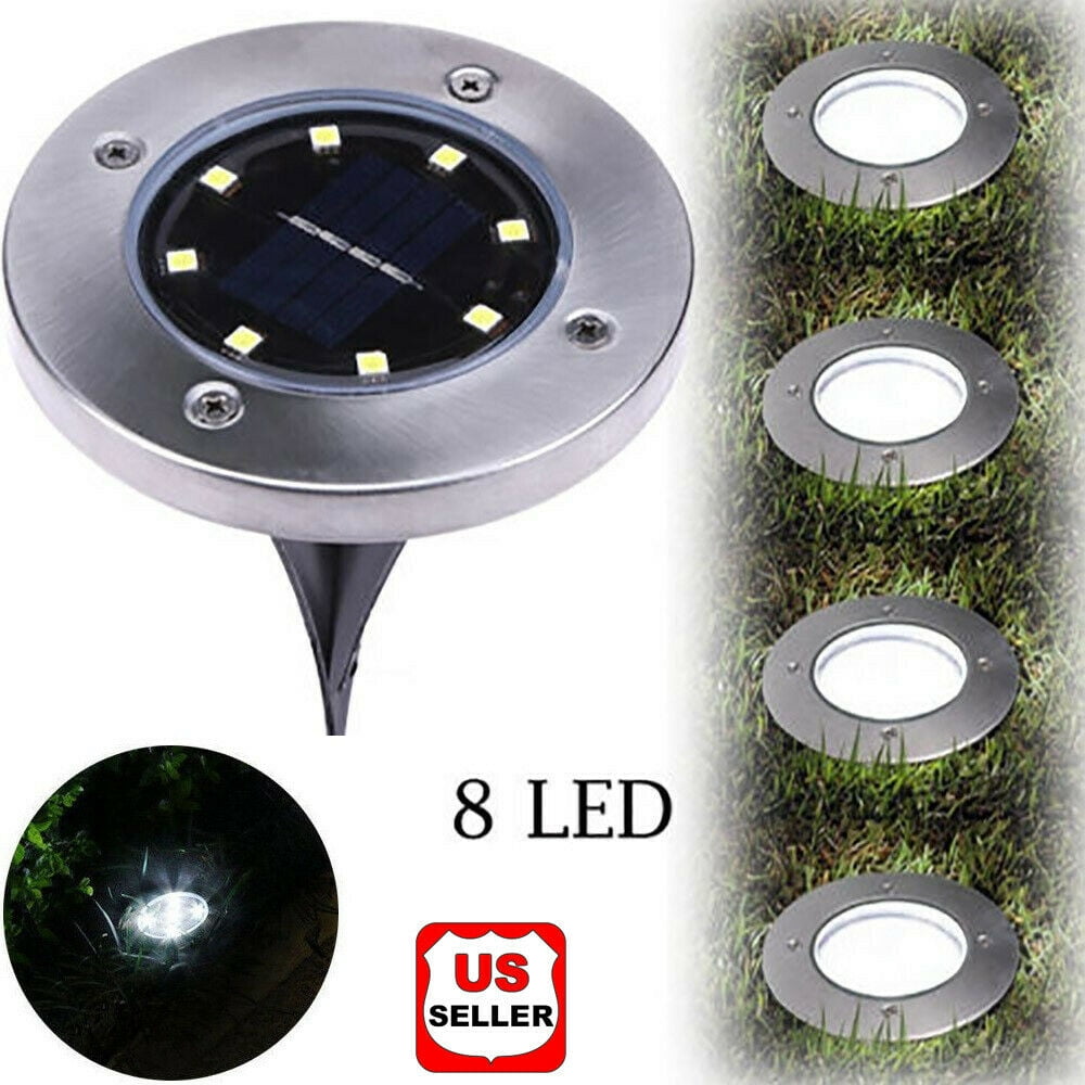 4Pcs 8LED Solar Power Buried Light Under Ground Lamp Outdoor Path ...