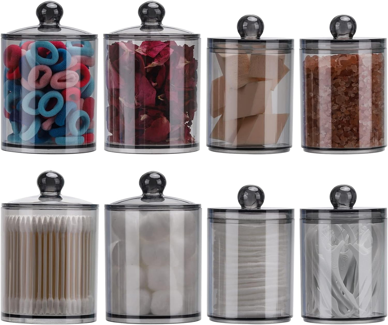 4Pcs/8Pcs Q-tip Holder 10-Ounce, 12-Ounce Bathroom Organizer ...