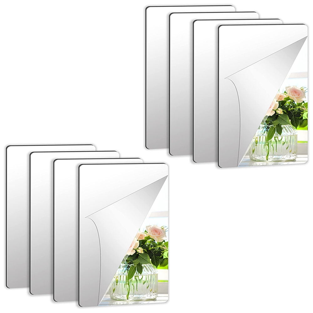 4Pcs/8Pcs Self Adhesive Mirror Sheets, 5.9 X 3.9inch Shatterproof ...